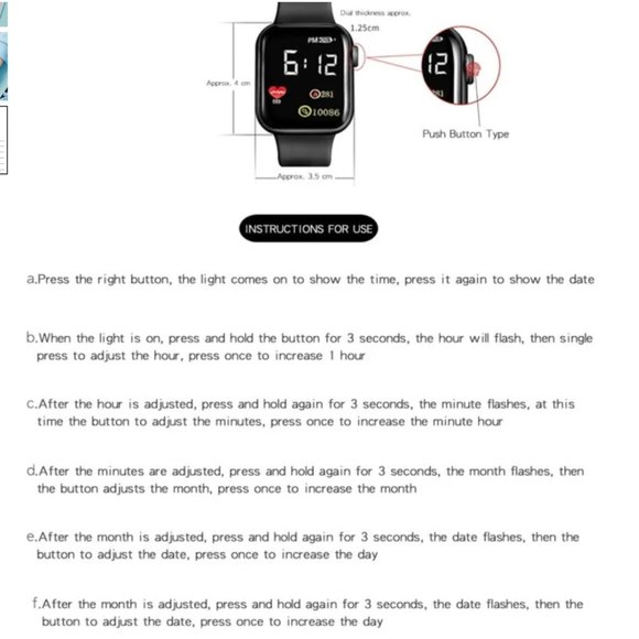 Rohs | Accessories | Nib Rohs Digital Led Watch Large Face Silicone ...